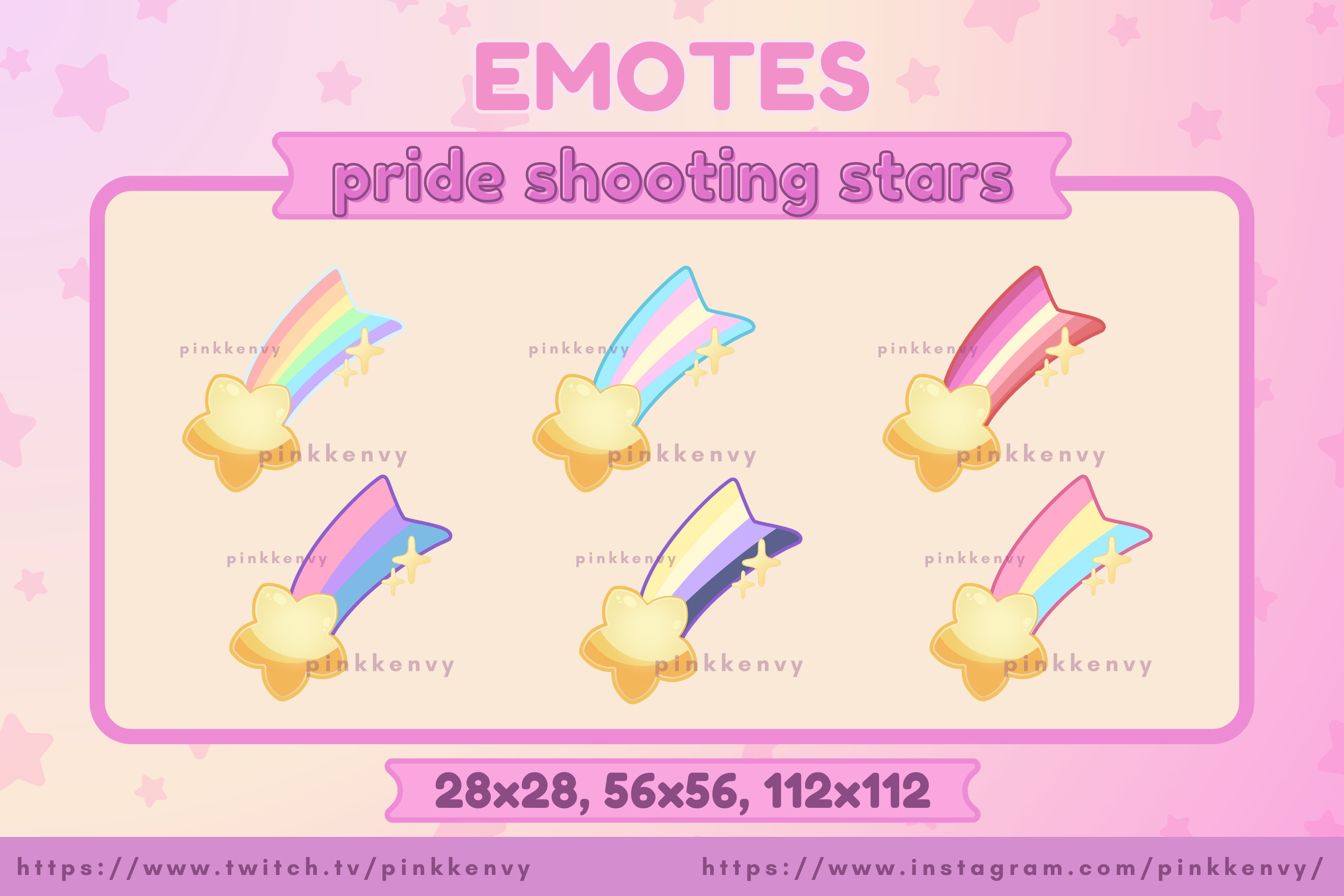 Pastel PRIDE Star Emotes for Twitch/discord/youtube - Etsy