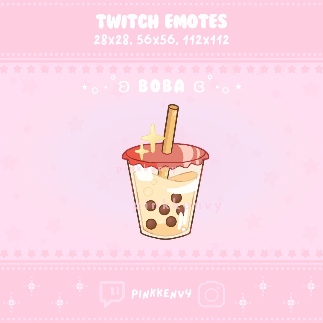 Milk Tea Boba Emote for Twitch/discord/youtube - Etsy