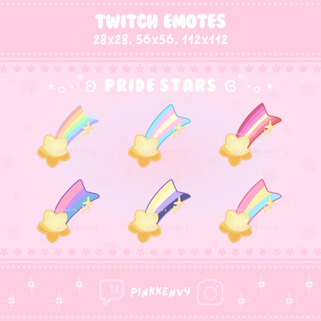 Pastel PRIDE Star Emotes for Twitch/discord/youtube - Etsy