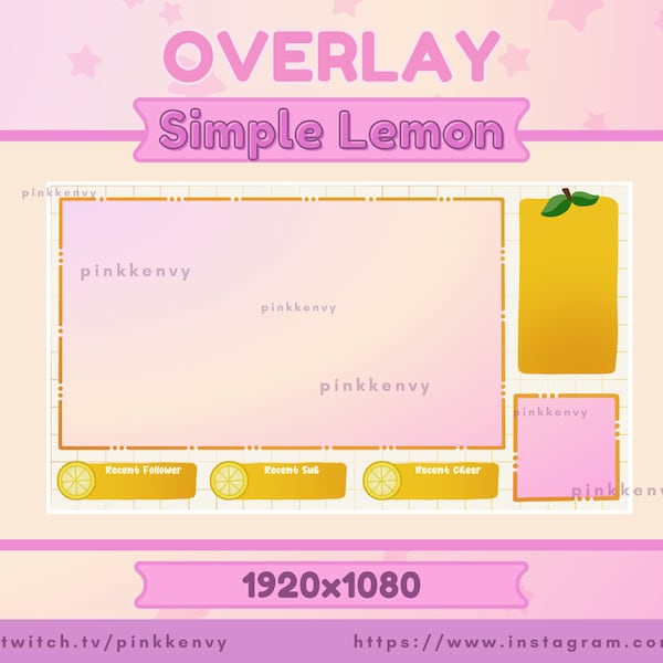 Twitch Lemon Overlay - Etsy