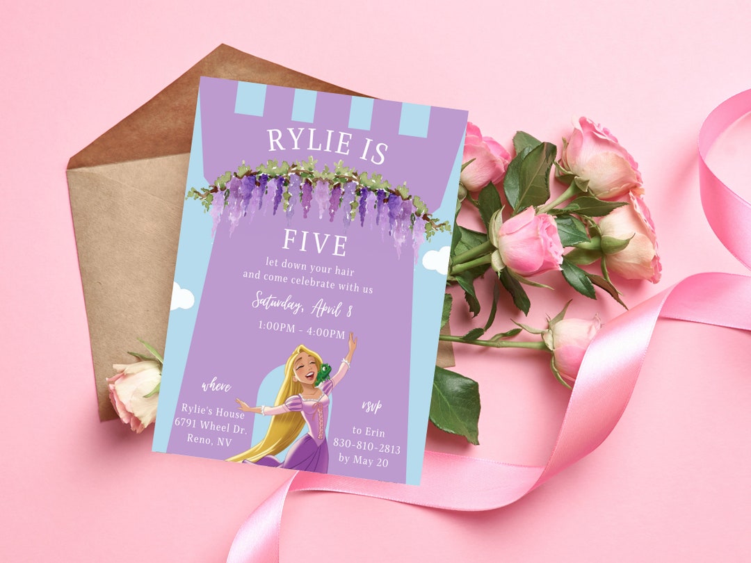 Tangled Birthday Party Invitation Template - Etsy