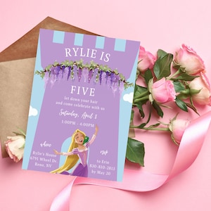 Tangled Birthday Party Invitation Template - Etsy