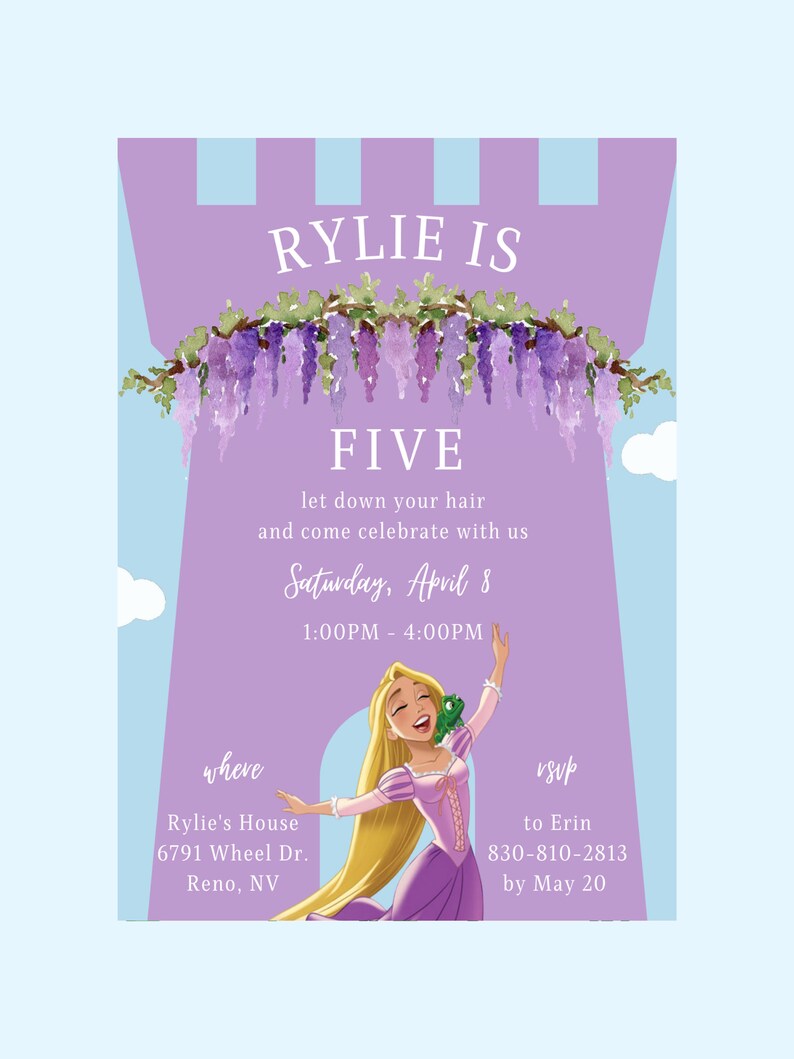 Tangled Birthday Party Invitation Template - Etsy