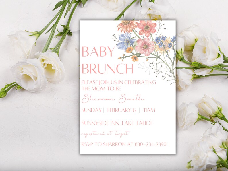 Baby Brunch Shower Invitation Template - Etsy