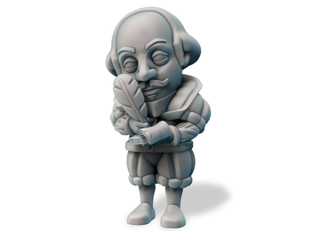 William Shakespeare - 3D Printed Resin Statue (unpainted) - Etsy