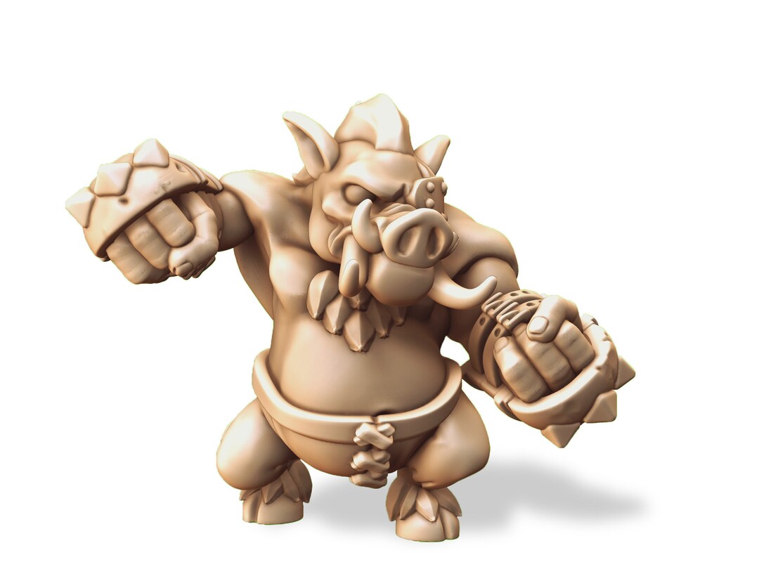 Boarbarian Brawler 3D Printed Resin Miniature unpainted - Etsy