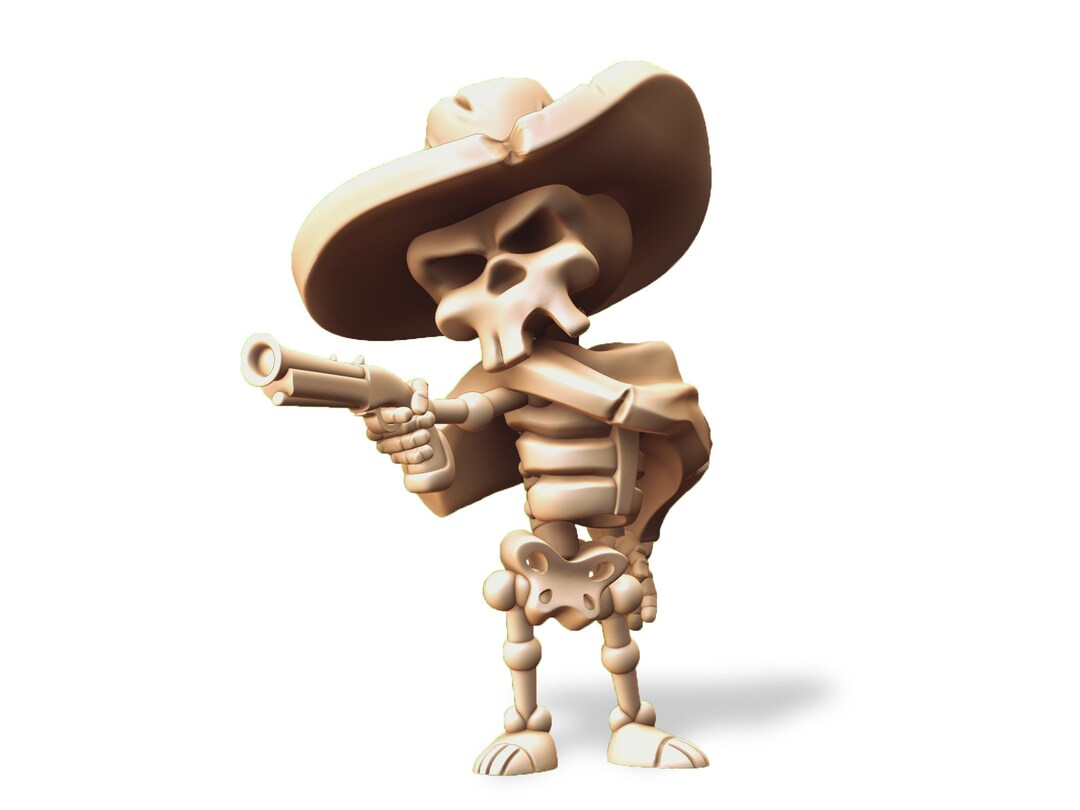 Skeleton - Gunslinger - 3D Printed Resin Miniature (unpainted) - Etsy