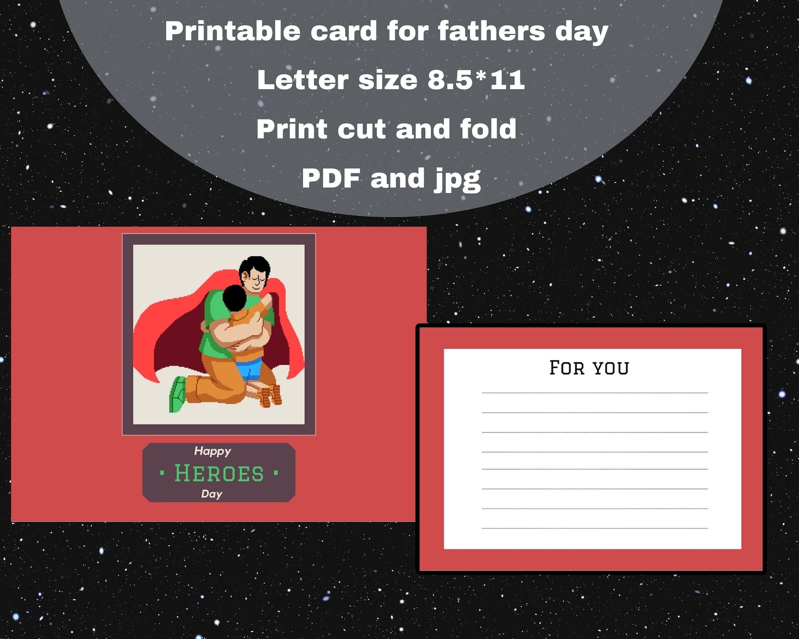 Fathers Day Card Fathers Day Printable Card Card From Kids - Etsy