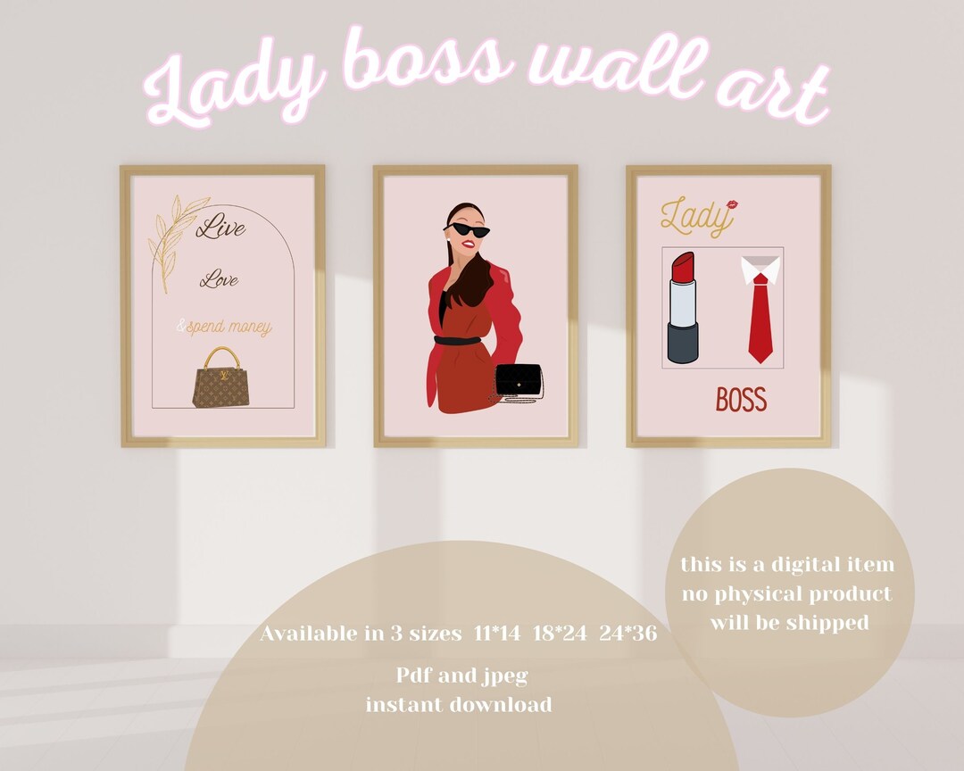 Lady Boss Artprintable Wall Artinspirational Wallart Printable Feminine ...