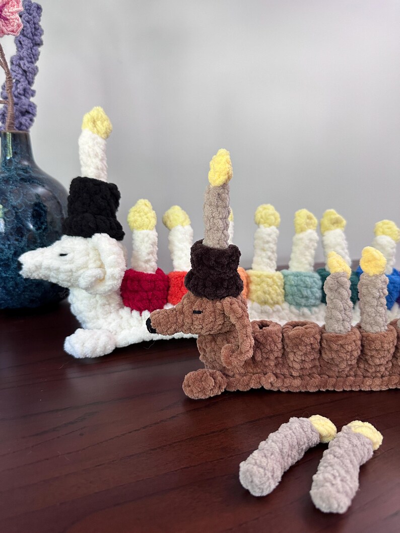 Hanukkah Menorah Crochet Patterns for Amigurimi With 2 Versions! - Etsy