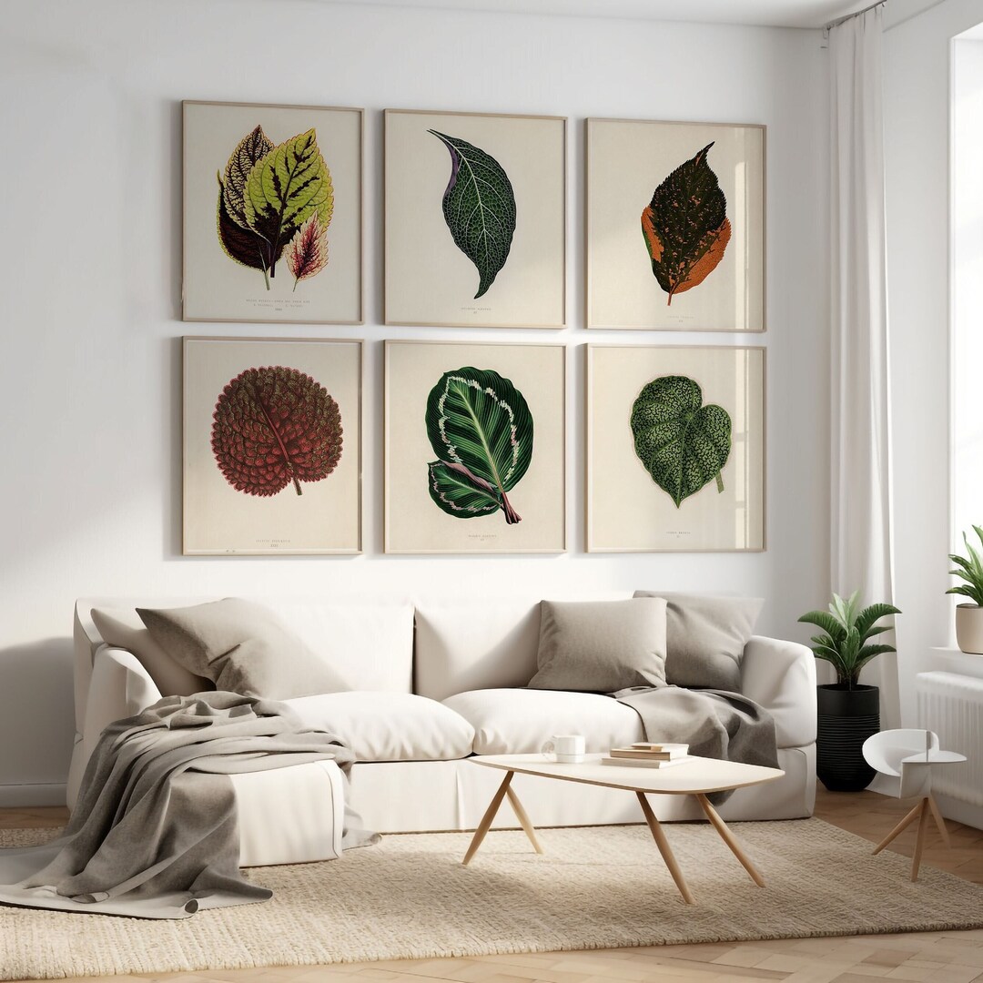 Botanical Gallery Wall Art Set Prints, Sage Green Gallery Wall Prints ...