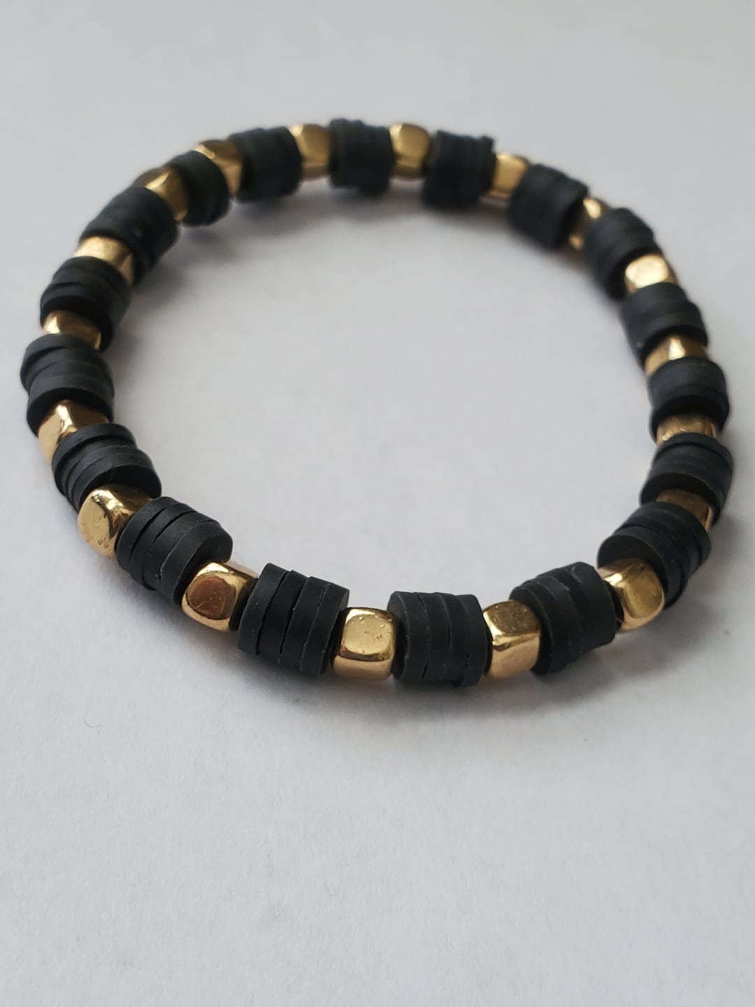 Black and Gold Boho Bracelet - Etsy