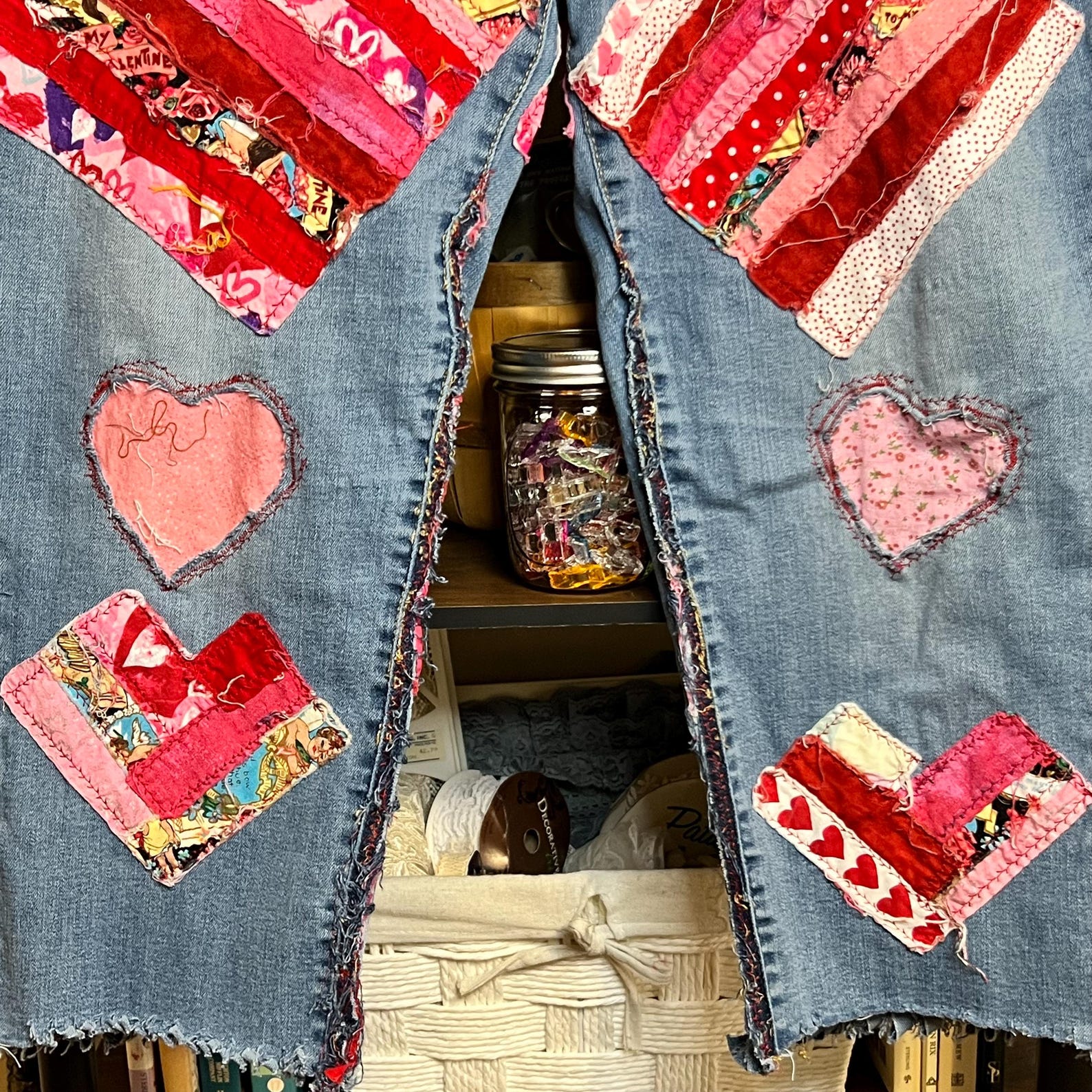 Upcycled Reworked Valentine's Day Patched Boho Distressed Cropped ...