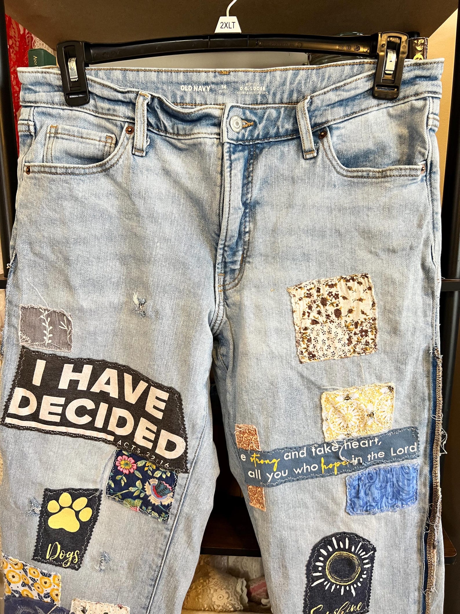 Upcycled Reworked Faith-inspired Fashion | Scripture Jeans | Handmade ...
