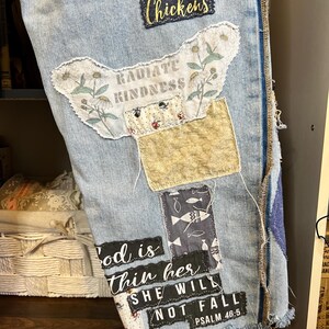 Upcycled Reworked Faith-inspired Fashion | Scripture Jeans | Handmade ...