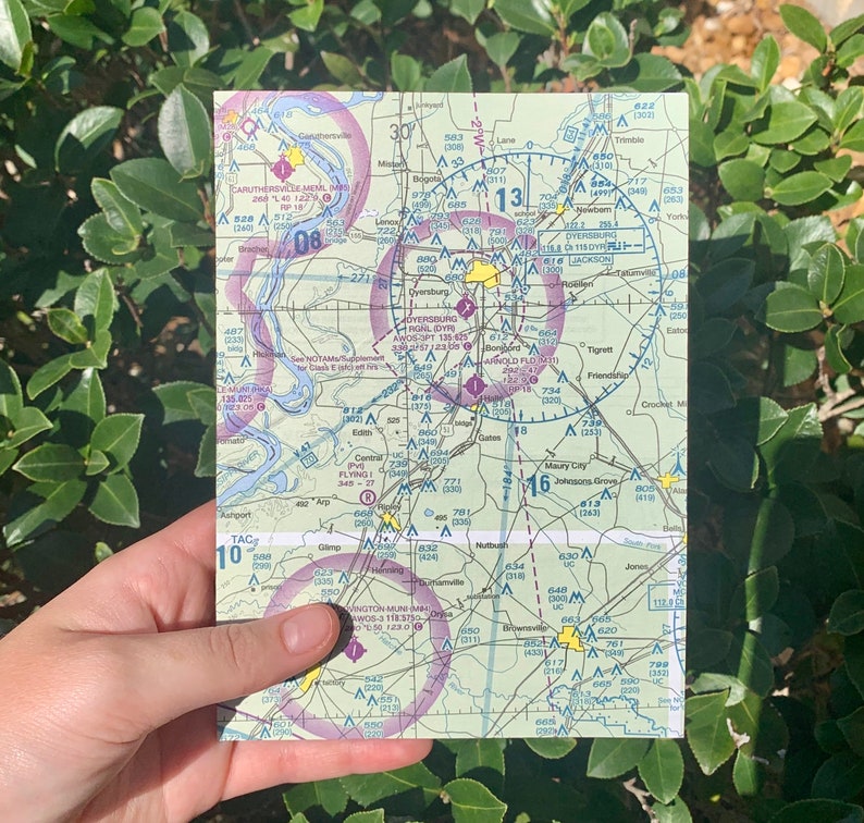 Sectional Chart Thank You Card With Envelope for Pilots 5x7in 1 Count ...