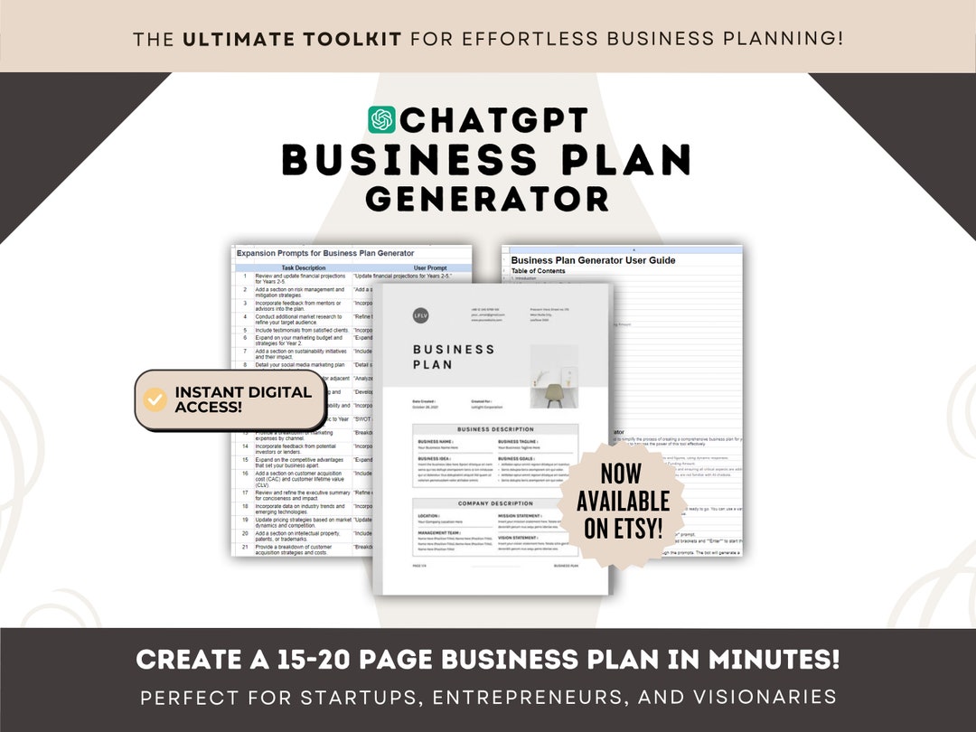Instant Business Plan Generator Chatgpt | 15-20 Page Plan in Minutes ...