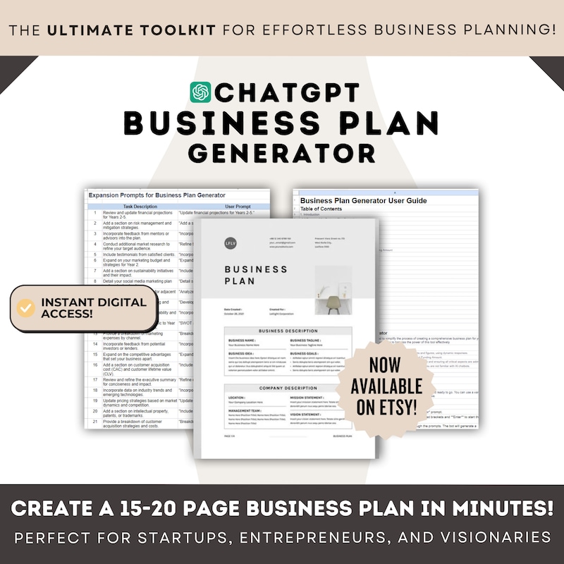 Ai Business Plan Prompt - Etsy