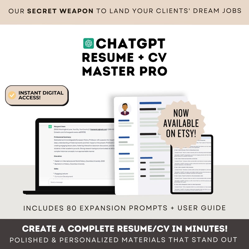 Prompt Resume - Etsy UK