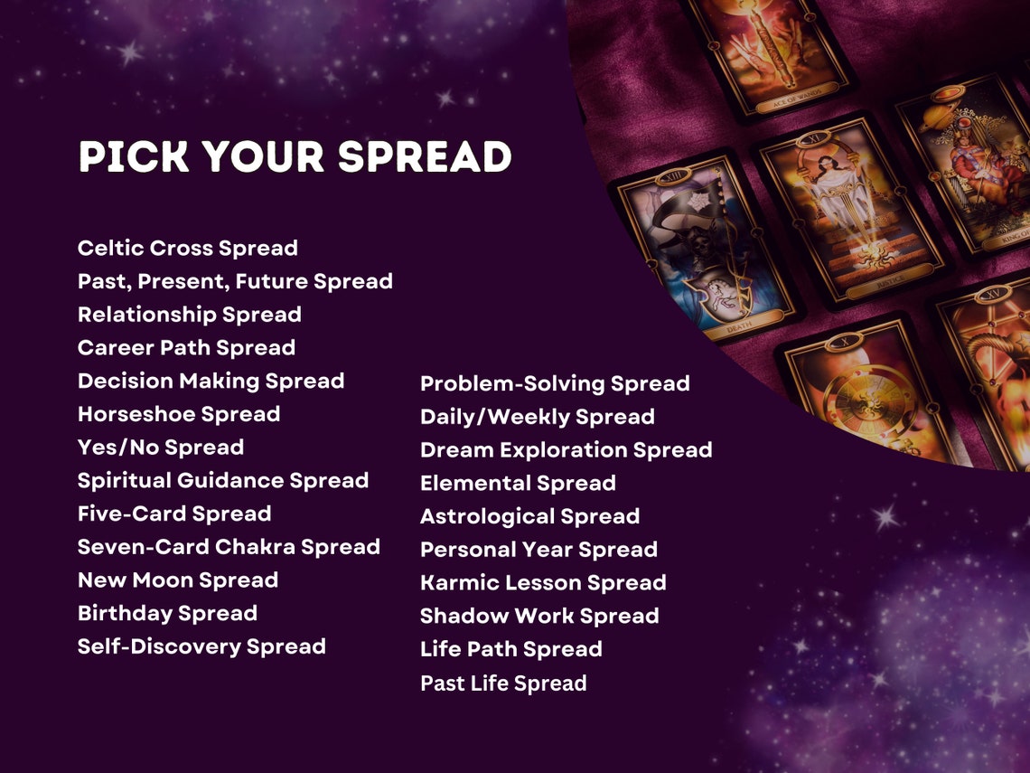 AI Powered Tarot Card Spread Generator | Choose Rider-waite, Marseille, Thoth, or Oracle Tarot ...