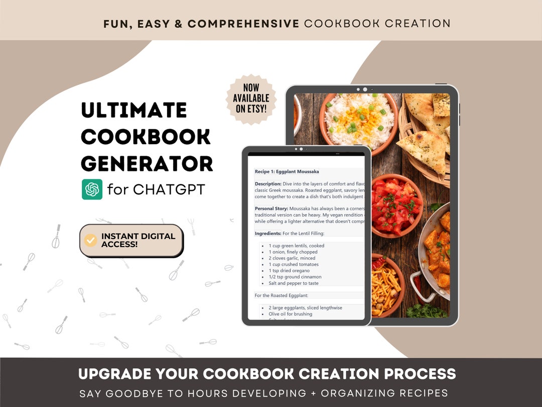 Ultimate Cookbook Generator for Chatgpt | Recipe Creation Prompt Kit - Etsy
