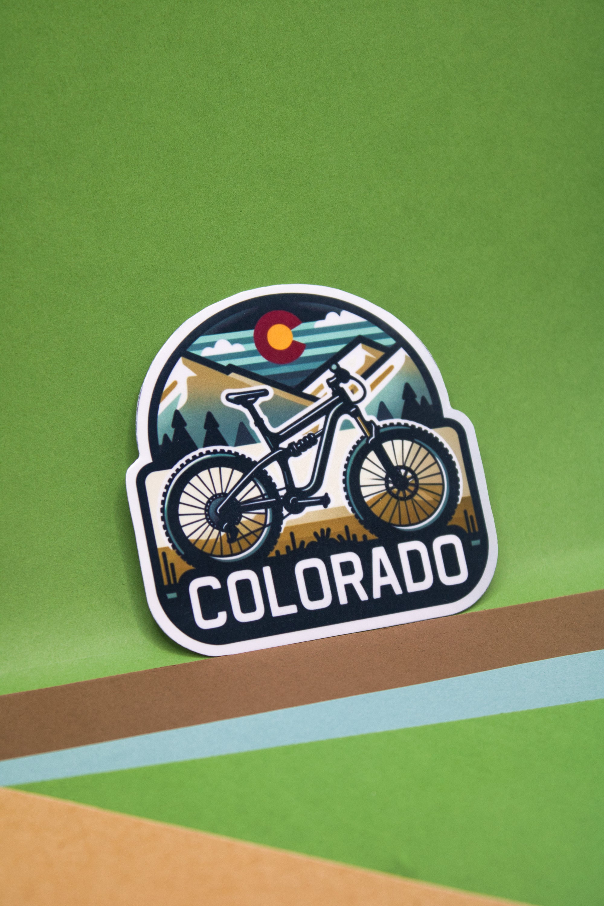 Colorado Sticker Mountain Biking Sticker cap Shape - Etsy