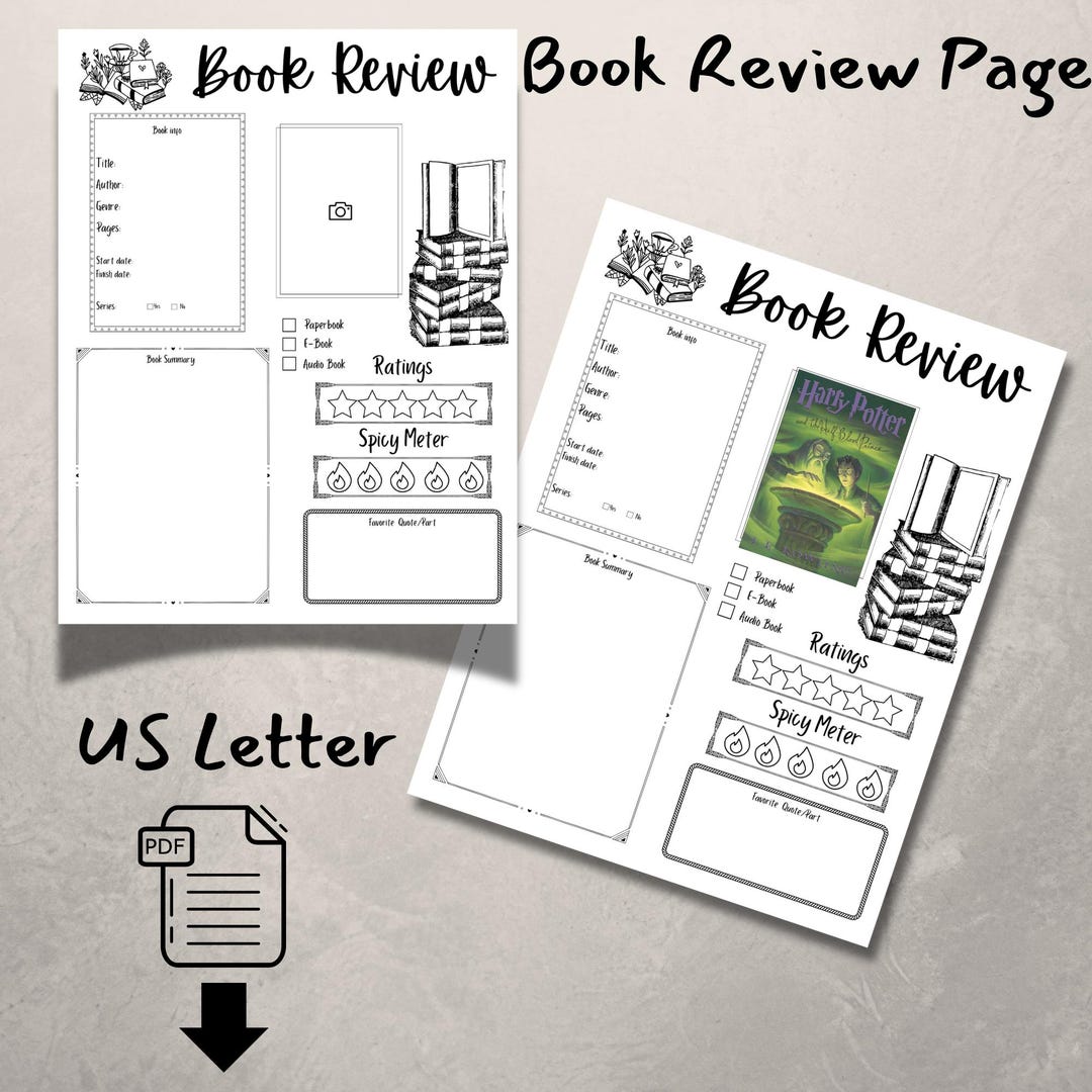 Book Review, Digital Download Printable - Etsy
