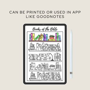 Books of the Bible Bookshelf, Coloring Printable, Bible Checklist ...