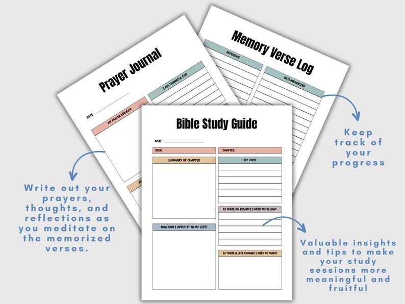 Digital Bible Memory Verse Bundle, Bible Journal, Bible Verse ...