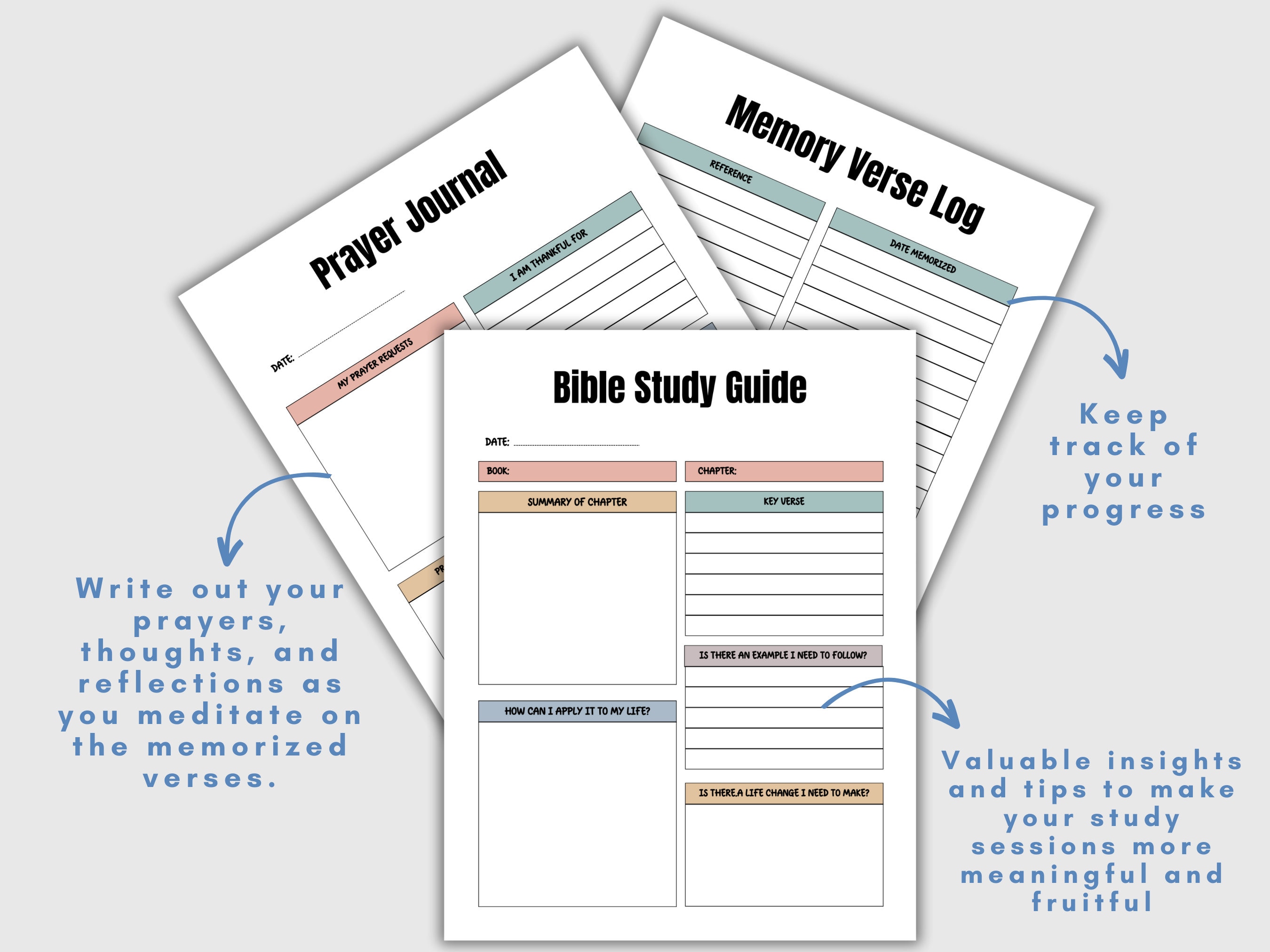 Digital Bible Memory Verse Bundle, Bible Journal, Bible Verse ...