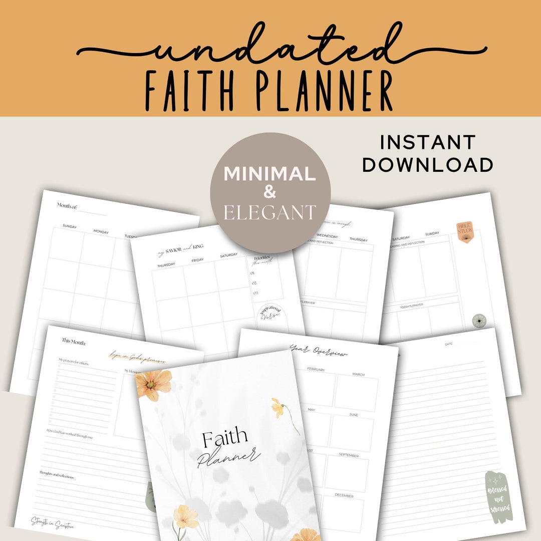Faith Digital Planner, Undated Digital Planner, Faith Planner ...