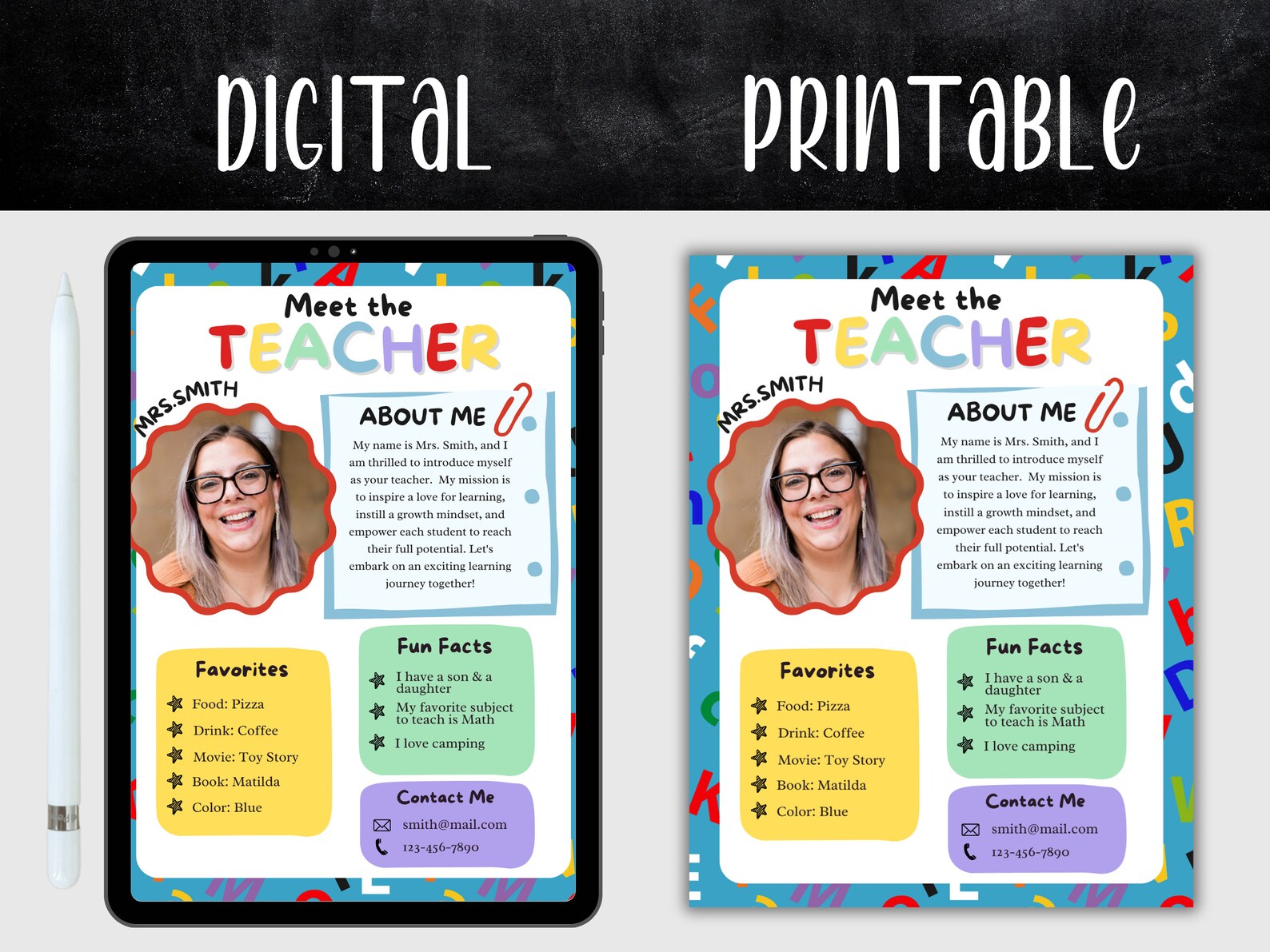 Meet the Teacher Editable Template INSTANT DOWNLOAD Canva - Etsy