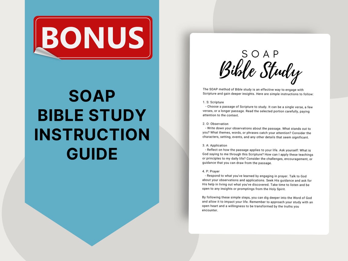 SOAP Bible Study Printable Template SOAP Bible Study Digital Bible ...