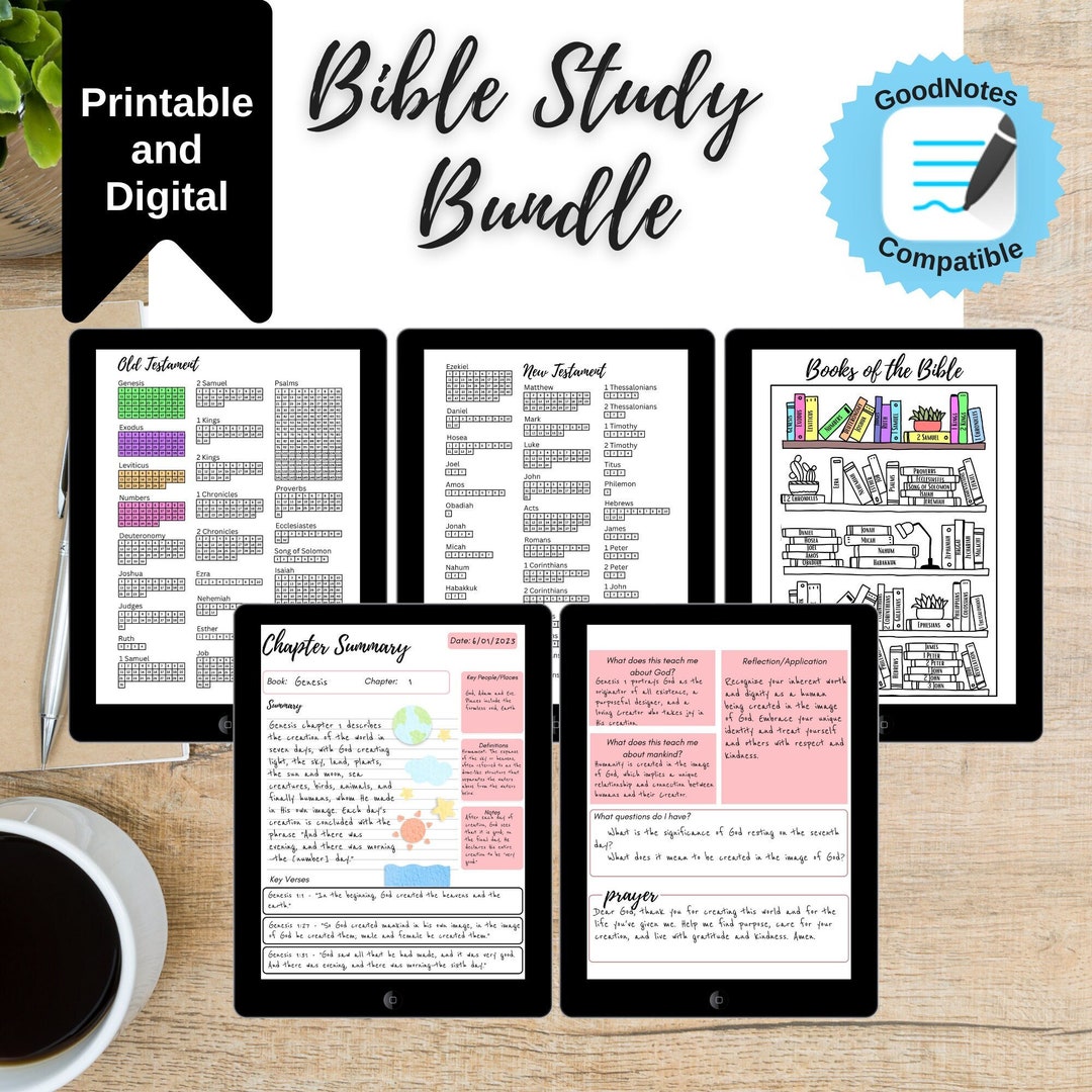 Bible Study Bundle, Bible Reading Checklist, Books of the Bible ...