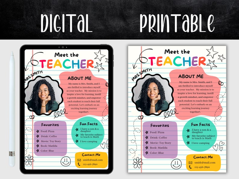 Meet the Teacher Editable Template, INSTANT DOWNLOAD Canva Template ...