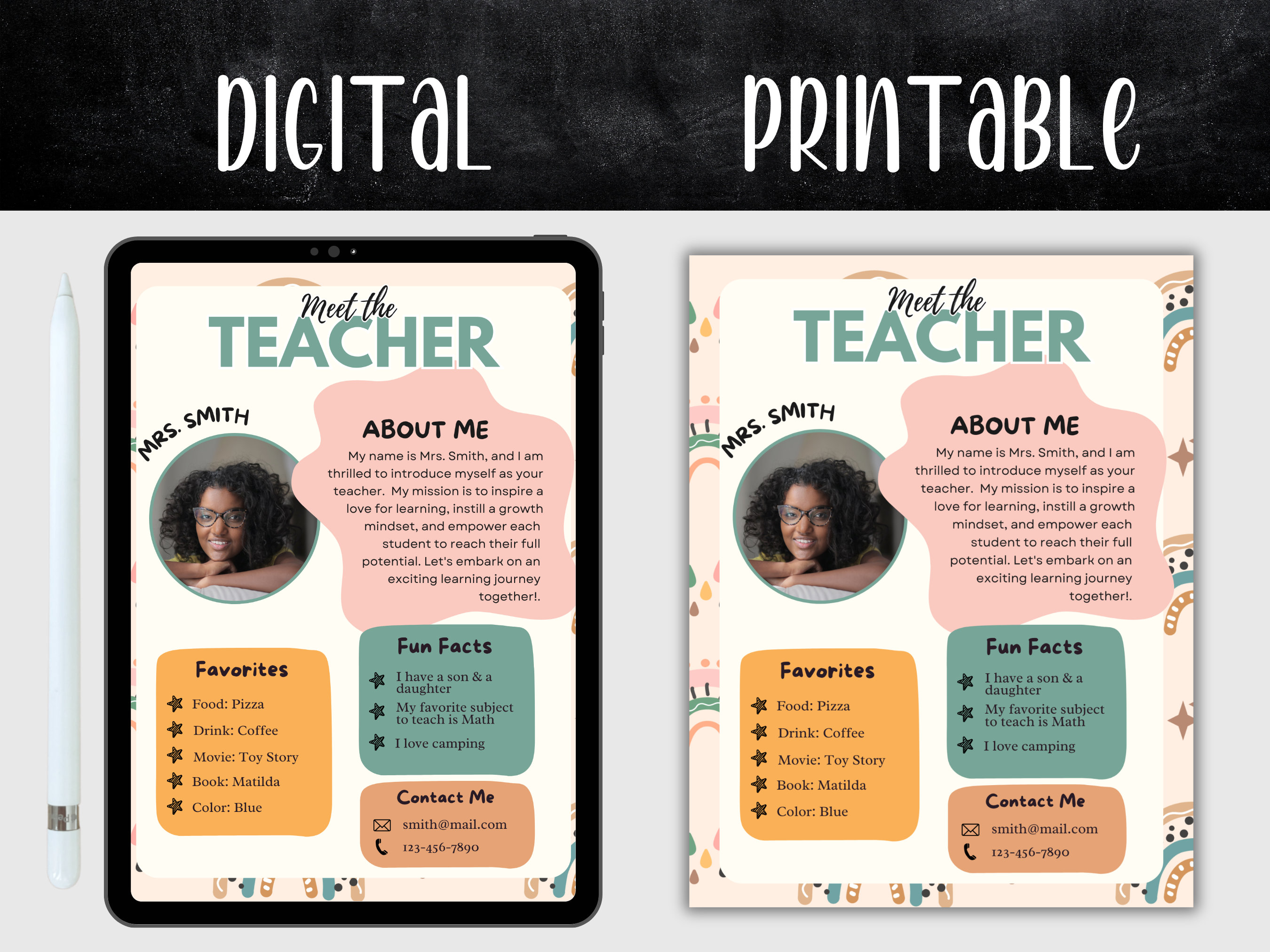 Meet the Teacher Editable Template, INSTANT DOWNLOAD Canva Template ...