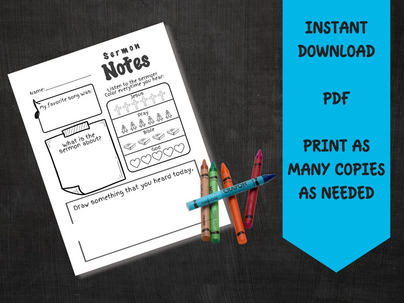 Sermon Notes for Kids, Worship Notebook, and Busy Journal for Children ...