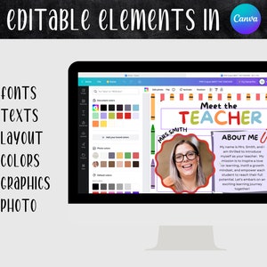 Meet the Teacher Editable Template INSTANT DOWNLOAD Canva - Etsy