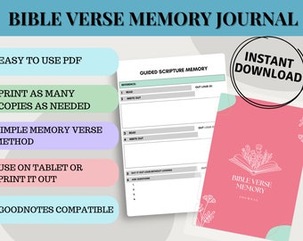 Bible Memory Verse Method Printable, Scripture Memorization, Bible ...