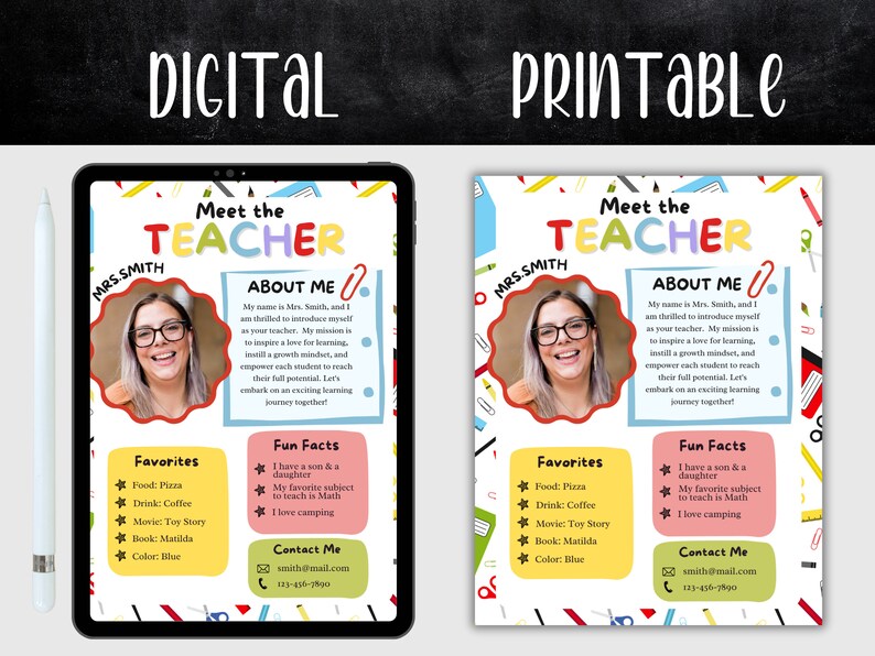 Meet the Teacher Editable Template, INSTANT DOWNLOAD Canva Template ...