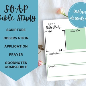 SOAP Bible Study Printable Template | SOAP Bible Study | Digital Bible ...