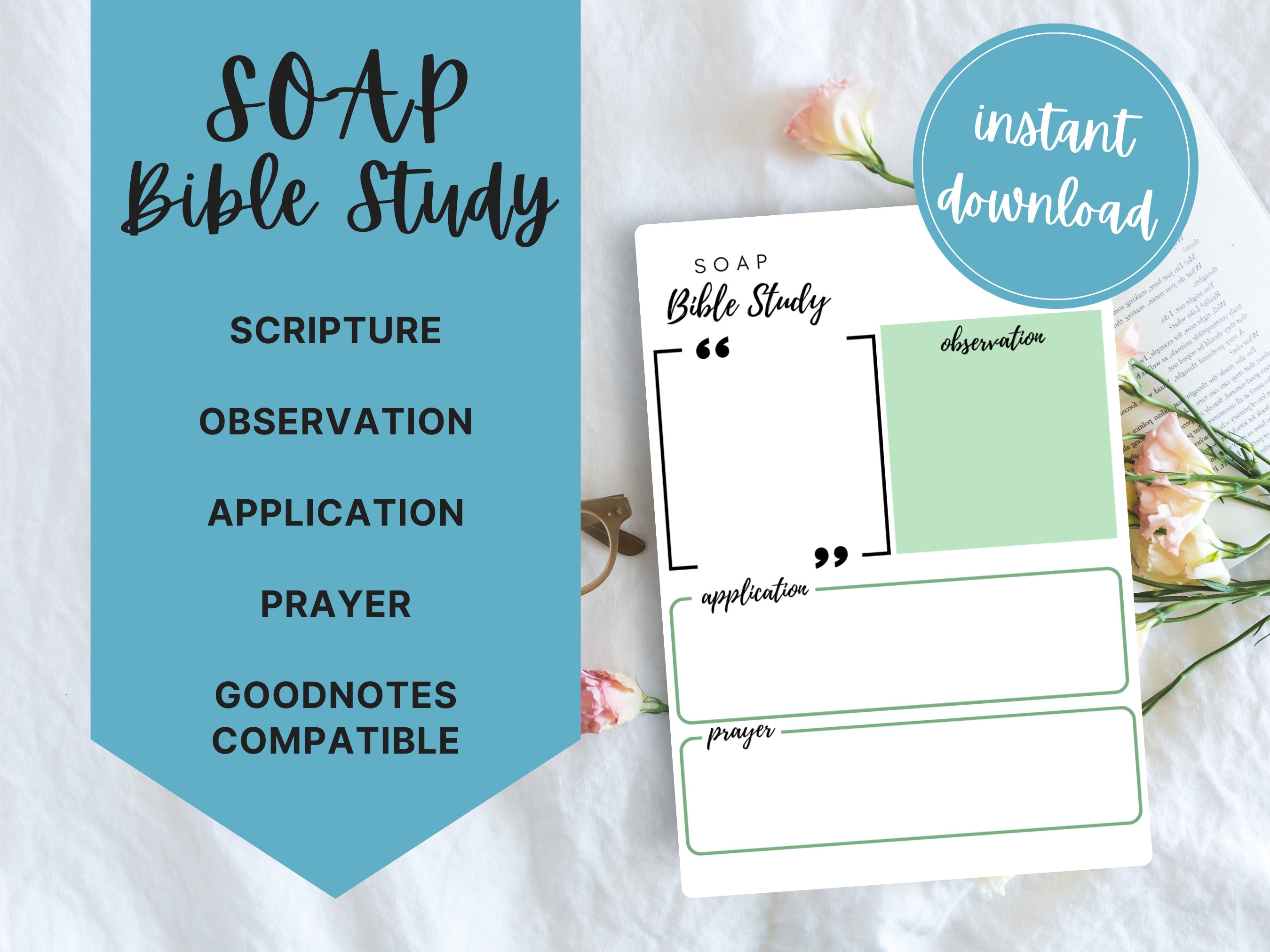SOAP Bible Study Printable Template | SOAP Bible Study | Digital Bible ...