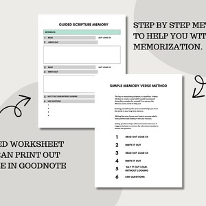 Bible Memory Verse Method Printable | Scripture Memorization | Instant ...