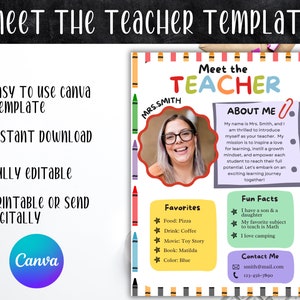 Meet the Teacher Editable Template INSTANT DOWNLOAD Canva - Etsy