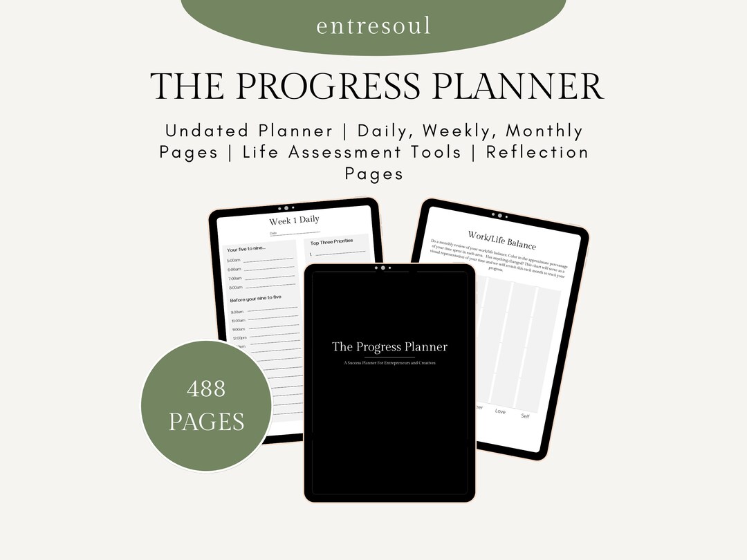 The Progress Planner Printable Planner Productivity - Etsy