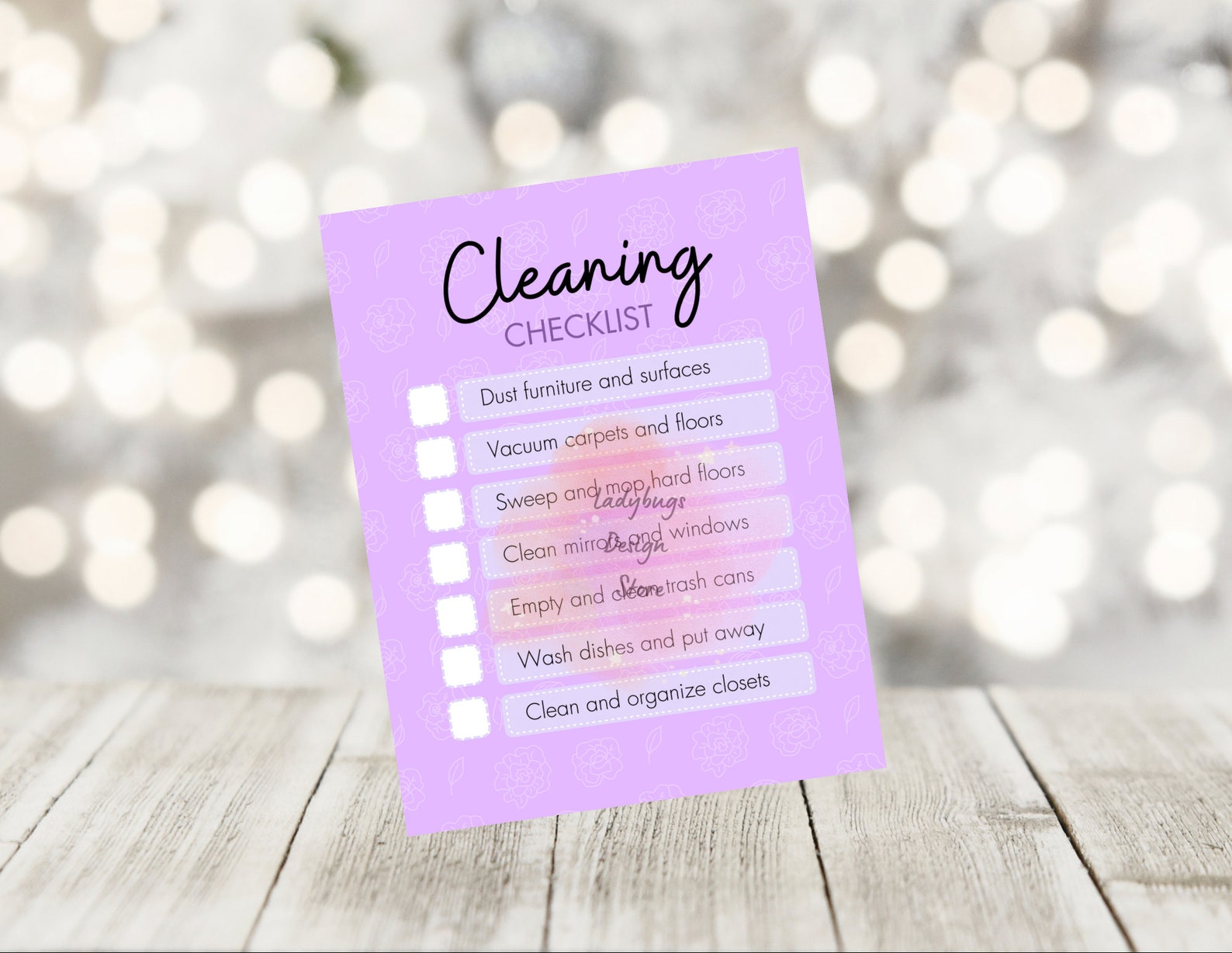 Cleaning Checklist Printable Purple Cleaning Checklist Daily - Etsy