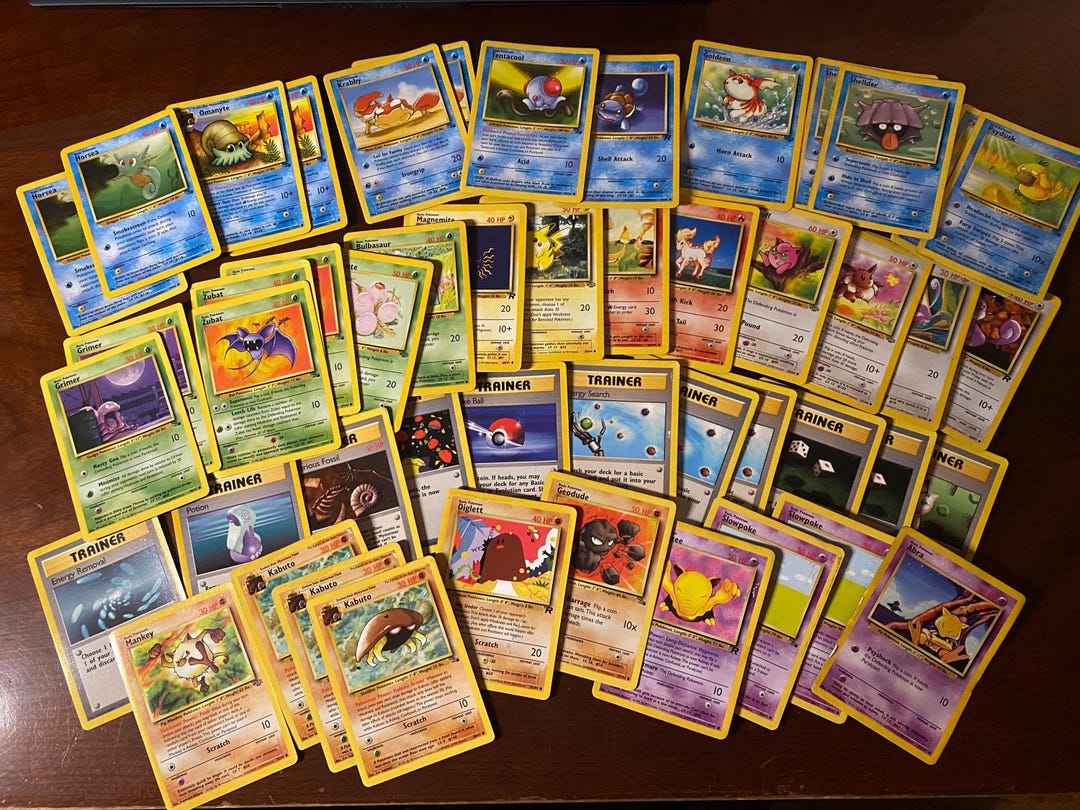 Pokemon 50 Cards - Late 1990s Card Game - Etsy