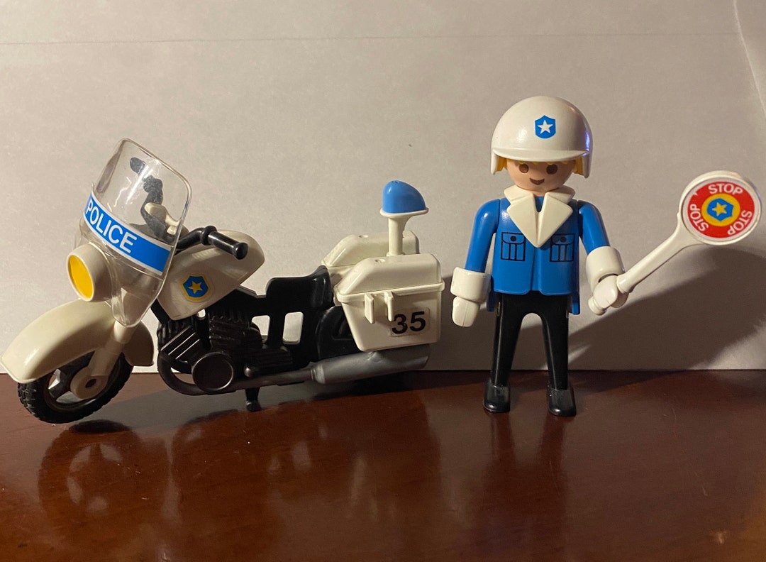 Playmobil Policeman on Motorcycle; Vintage 1980s/1990s; #3564 - Etsy