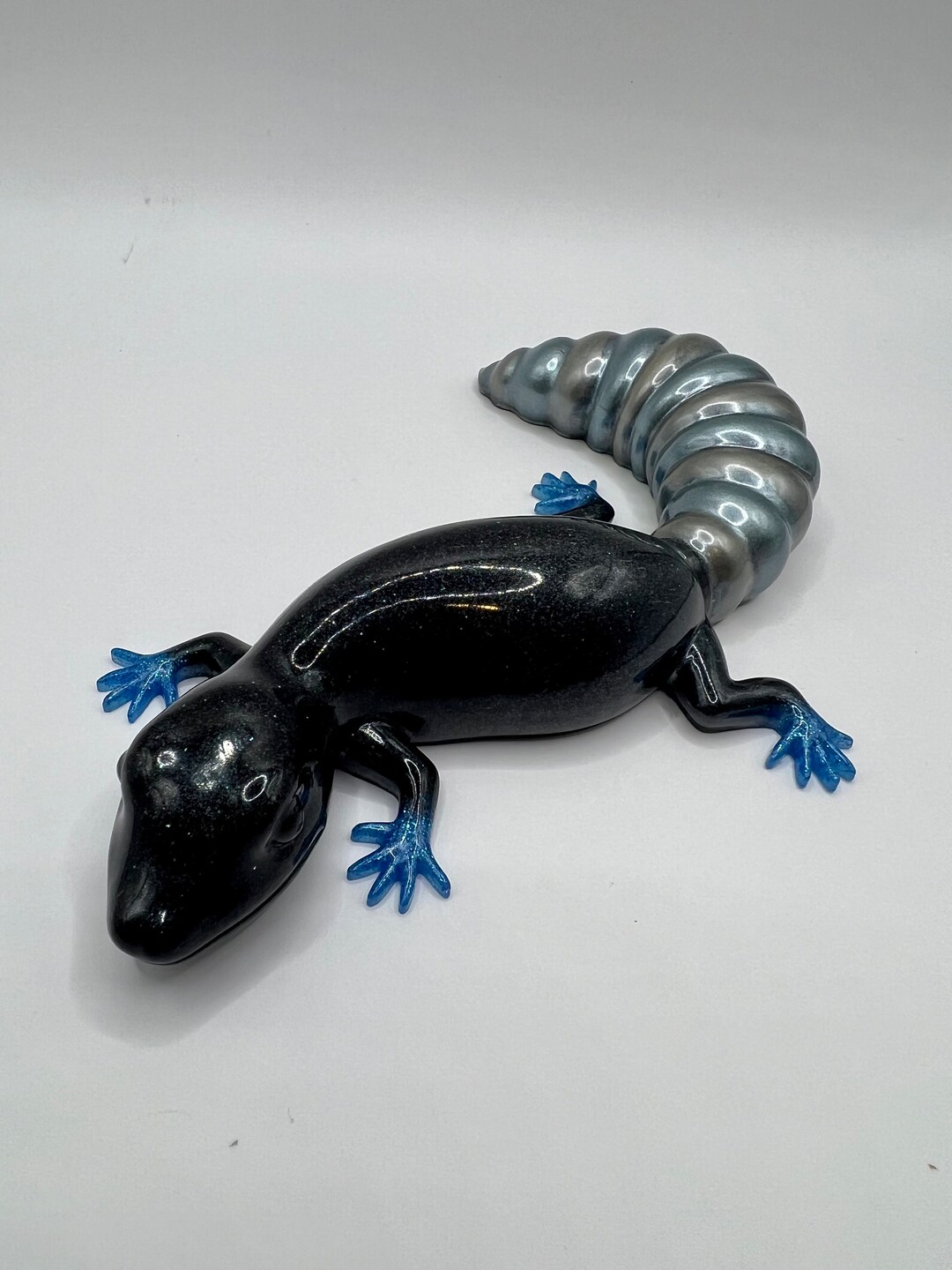 Black, Blue and Silver Epoxy Resin Gecko - Etsy
