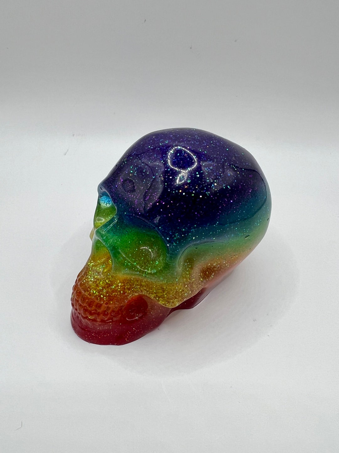 Rainbow Epoxy Resin Skull (medium) - Etsy